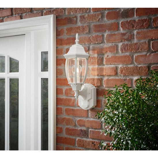 Hampton Bay Alexandria 17.3 in. 1-Light Farmhouse Matte White Motion S